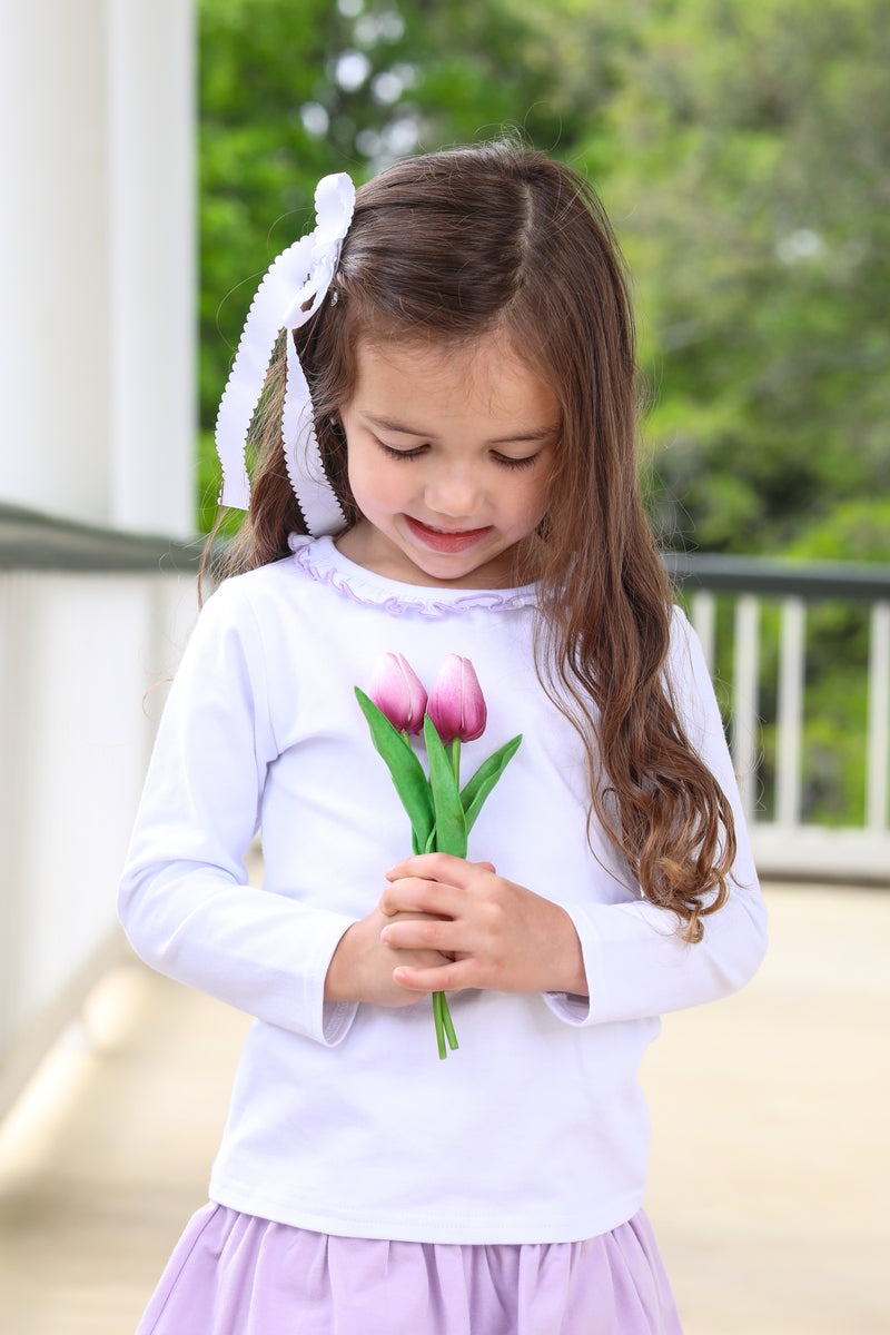 Vera Ruffle Top- Lavender – Trotter Street Kids