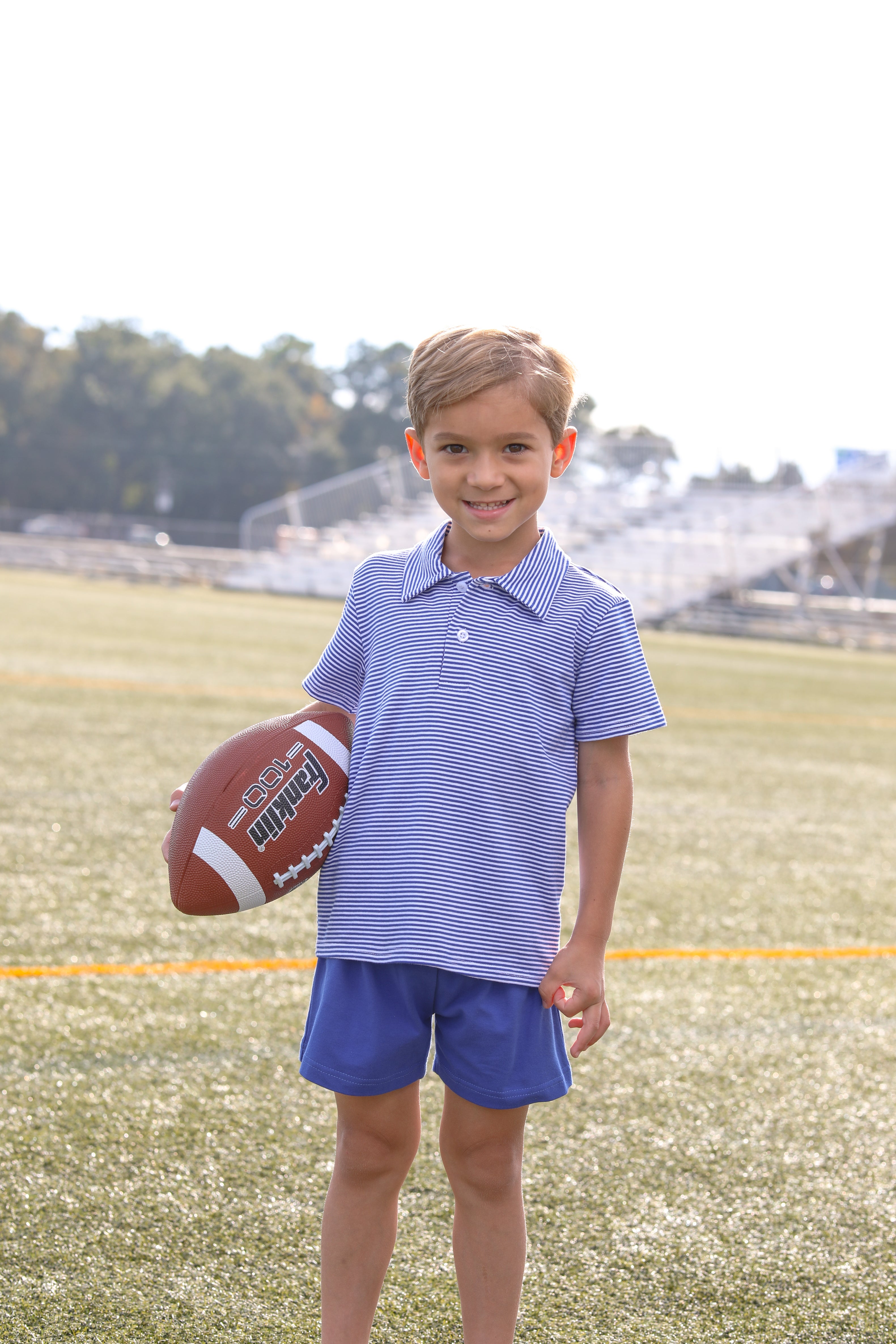 Henry Game Day Polo- Royal Blue Stripe – Trotter Street Kids