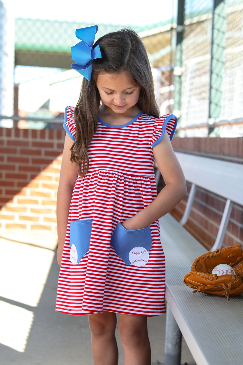 Baseball Pocket Dress – Trotter Street Kids