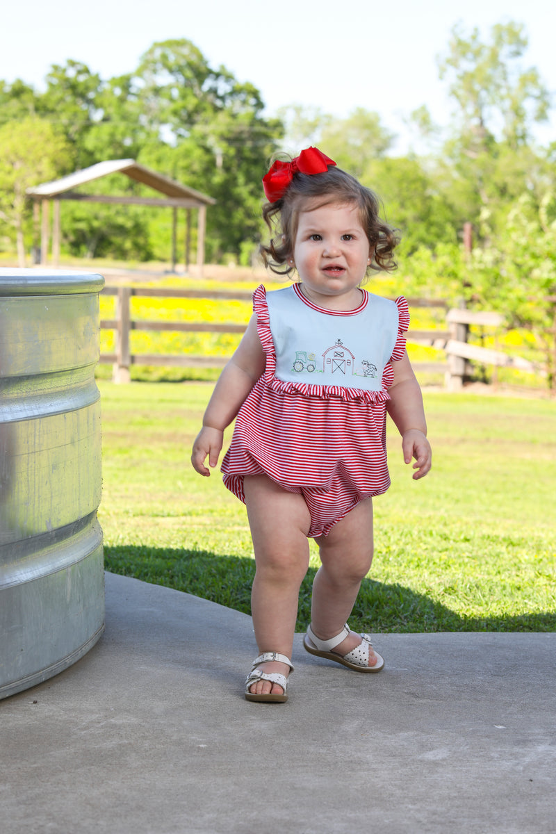 Farm Embroidery Ruffle Bubble – Trotter Street Kids