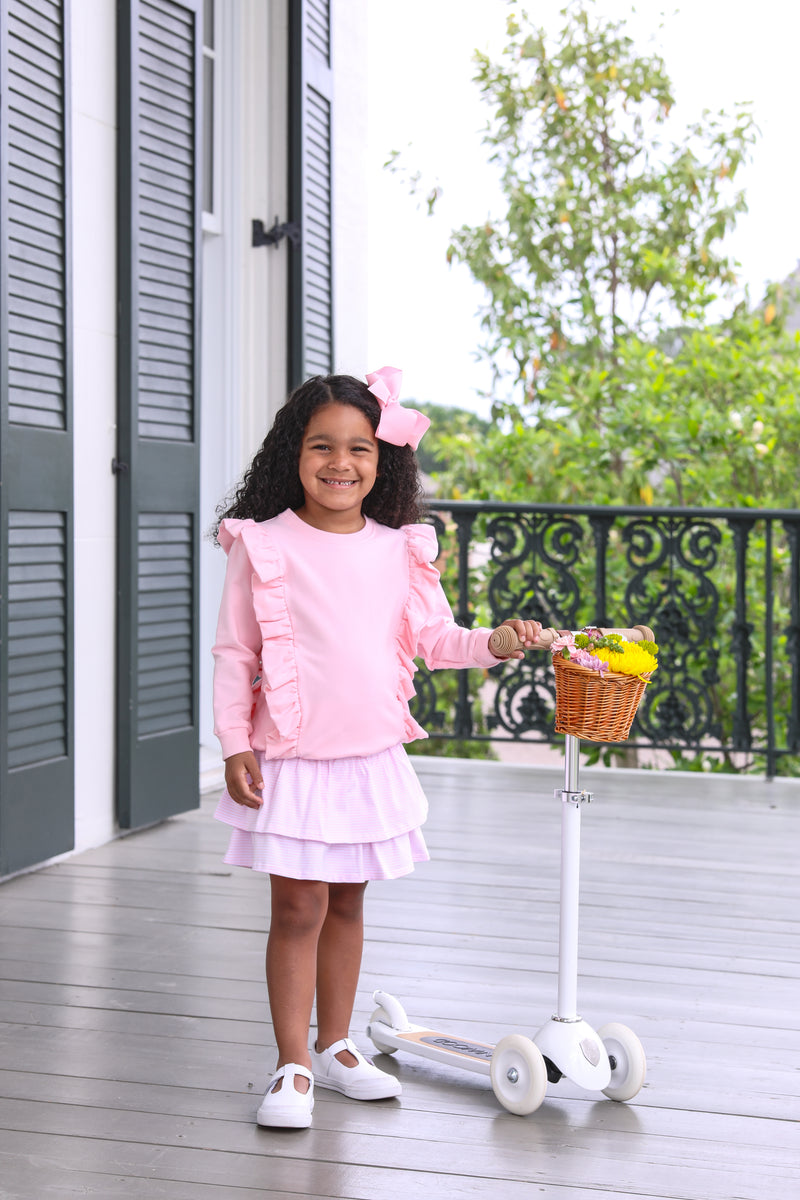 Laura Ruffle Pullover- Light Pink – Trotter Street Kids